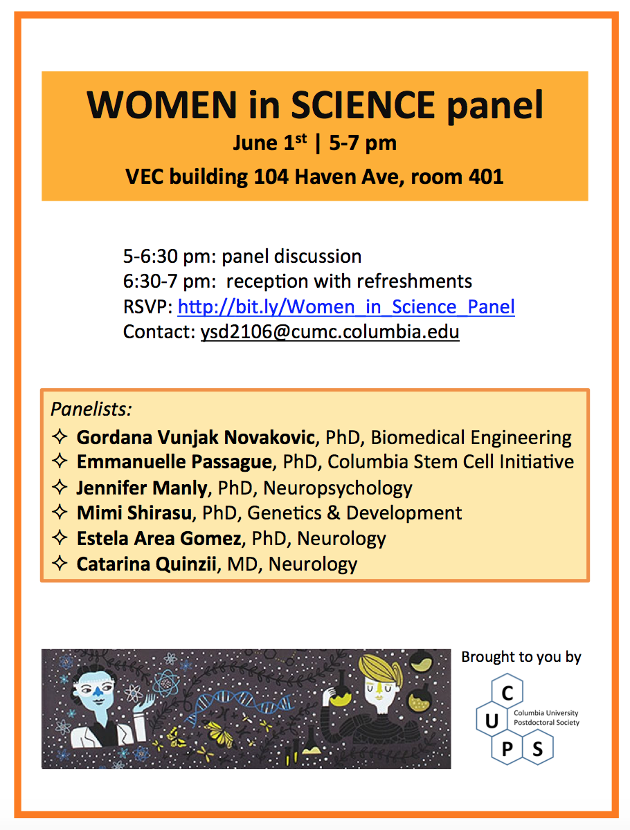 Women In Science Panel Discussion Columbia University Postdoctoral